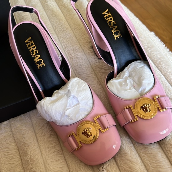 Versace | Shoes | Versace Sling Back Shoes New With Box And Dust Bag ...